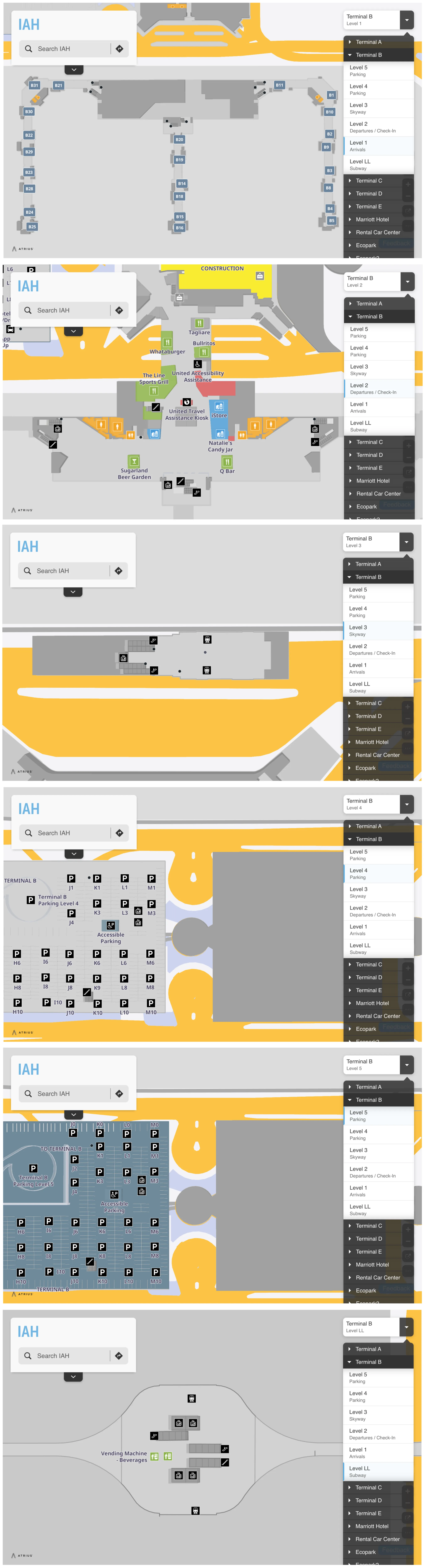 George Bush Intercontinental Airport Terminal B Map (Most Up-To-Date ...
