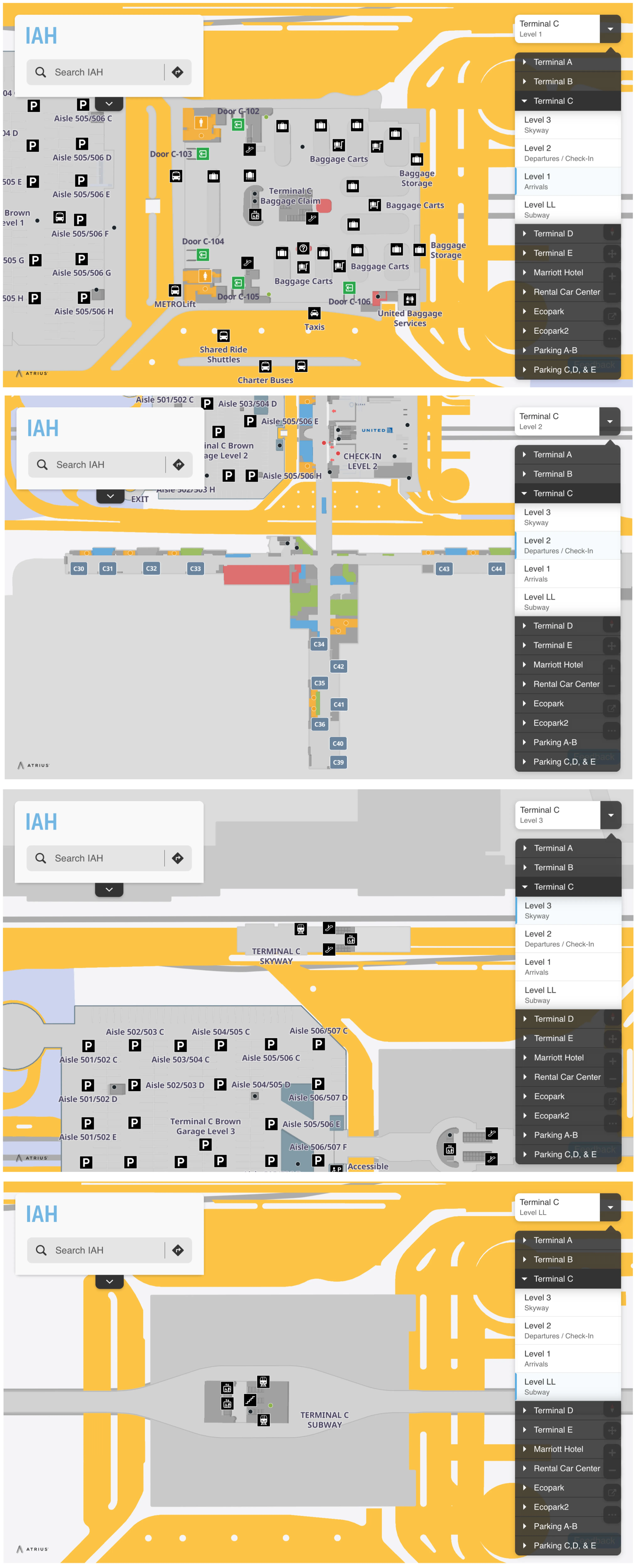 George Bush Intercontinental Airport Terminal C Map (Most Up-To-Date ...