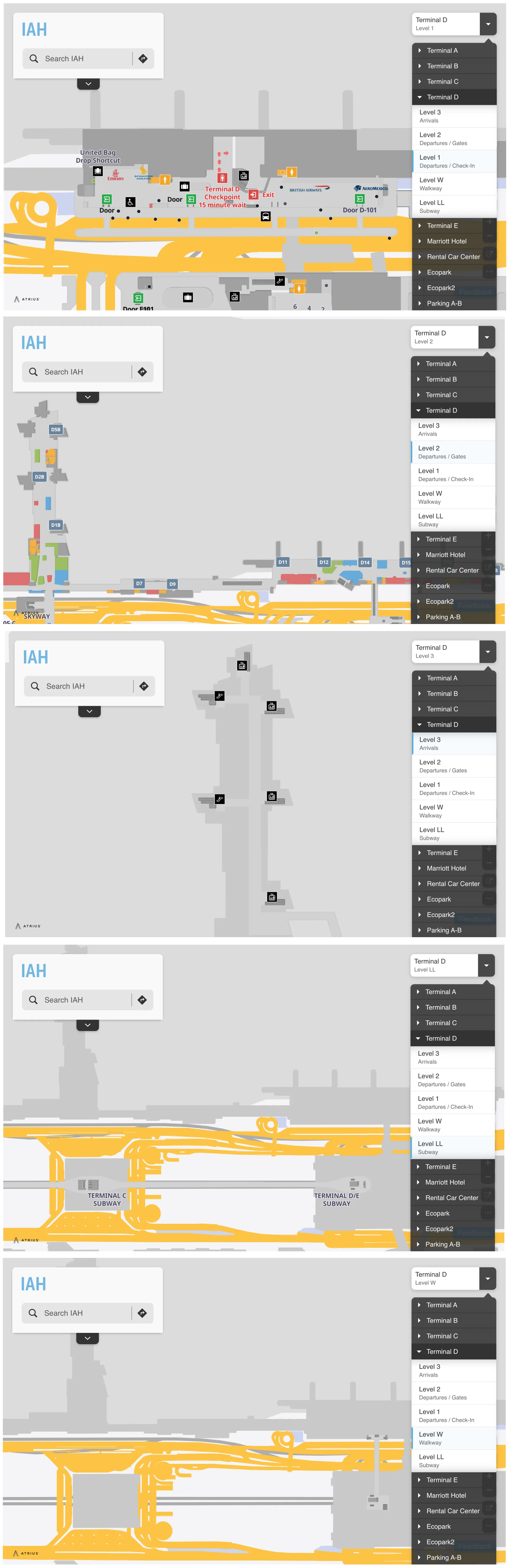 George Bush Intercontinental Airport Terminal D Map (Most Up-To-Date ...