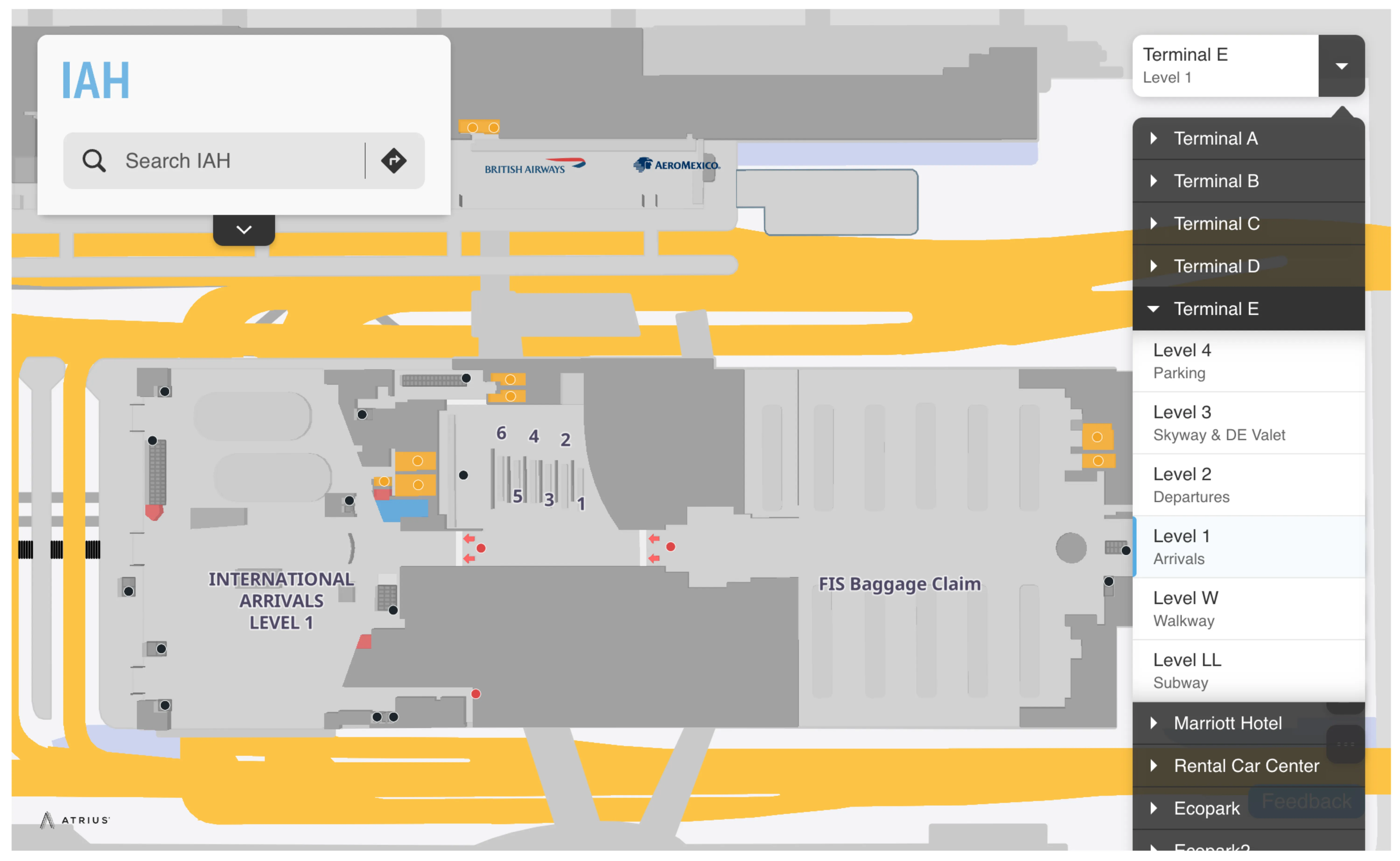 George Bush Intercontinental Airport Terminal E Map (Most Up-To-Date ...