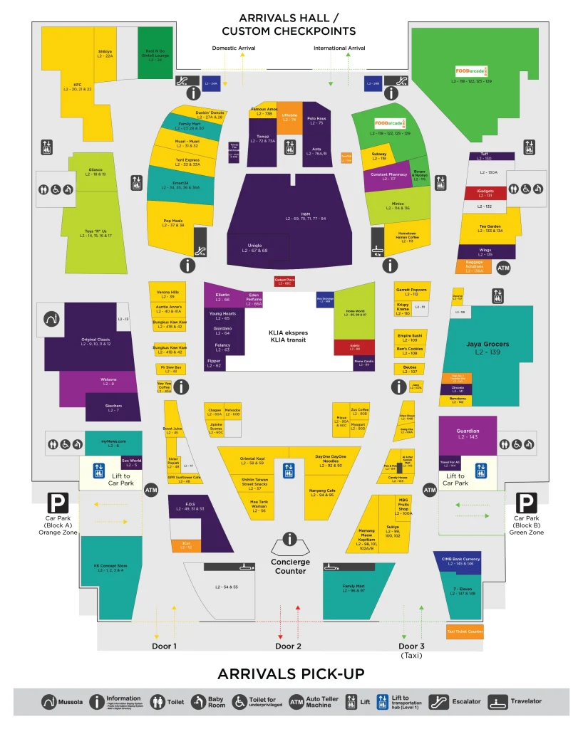 Kuala Lumpur International Airport Terminal 2 Map (Most Up-To-Date ...