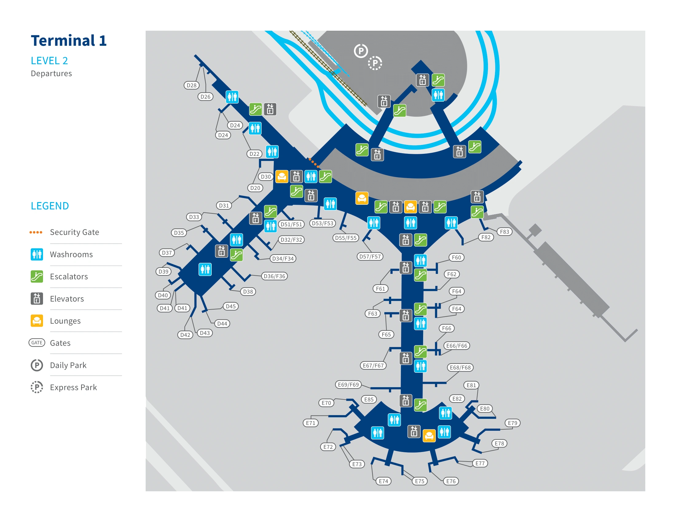 Lester B. Pearson International Airport Terminal 1 Map (Most Up-To-Date ...