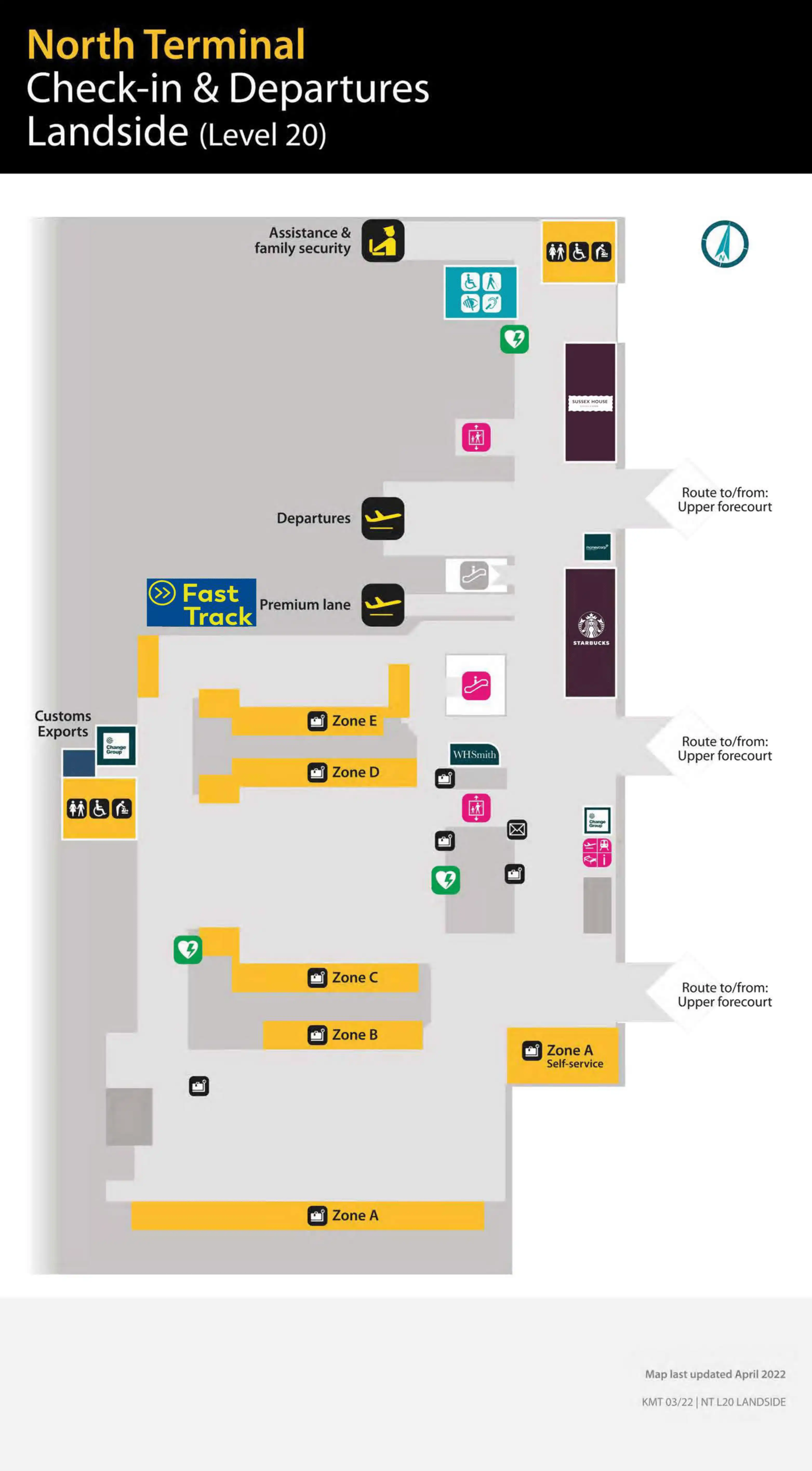 London Gatwick Airport North Terminal Map (Most Up-To-Date) - All Maps