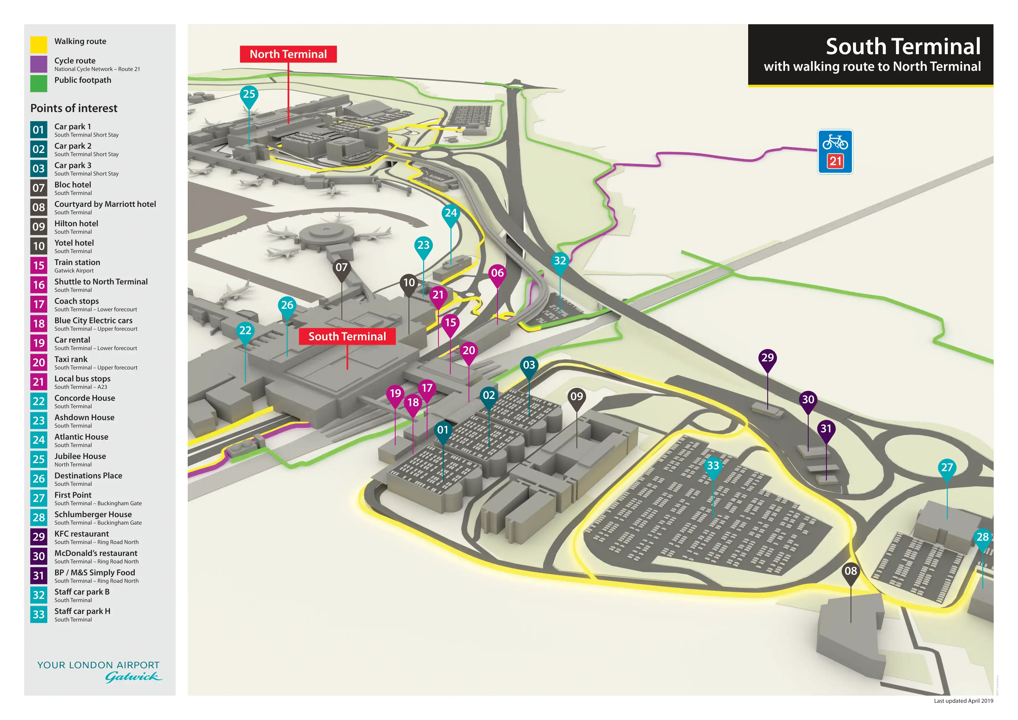 London Gatwick Airport South Terminal Map (Most Up-To-Date) - All Maps