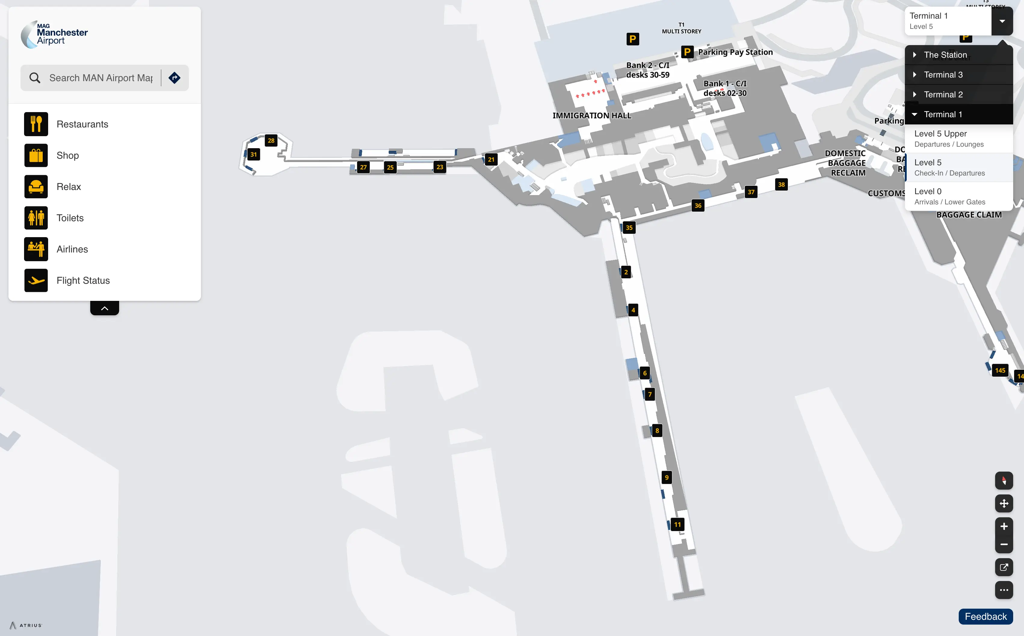 Manchester Airport Terminal 1 Map (Most Up-To-Date) - All Maps