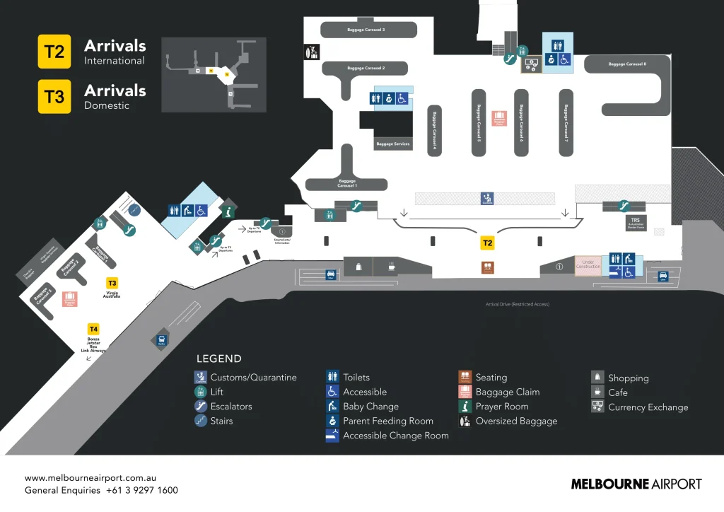 Melbourne Airport Terminal 3 Map (Most Up-To-Date) - All Maps