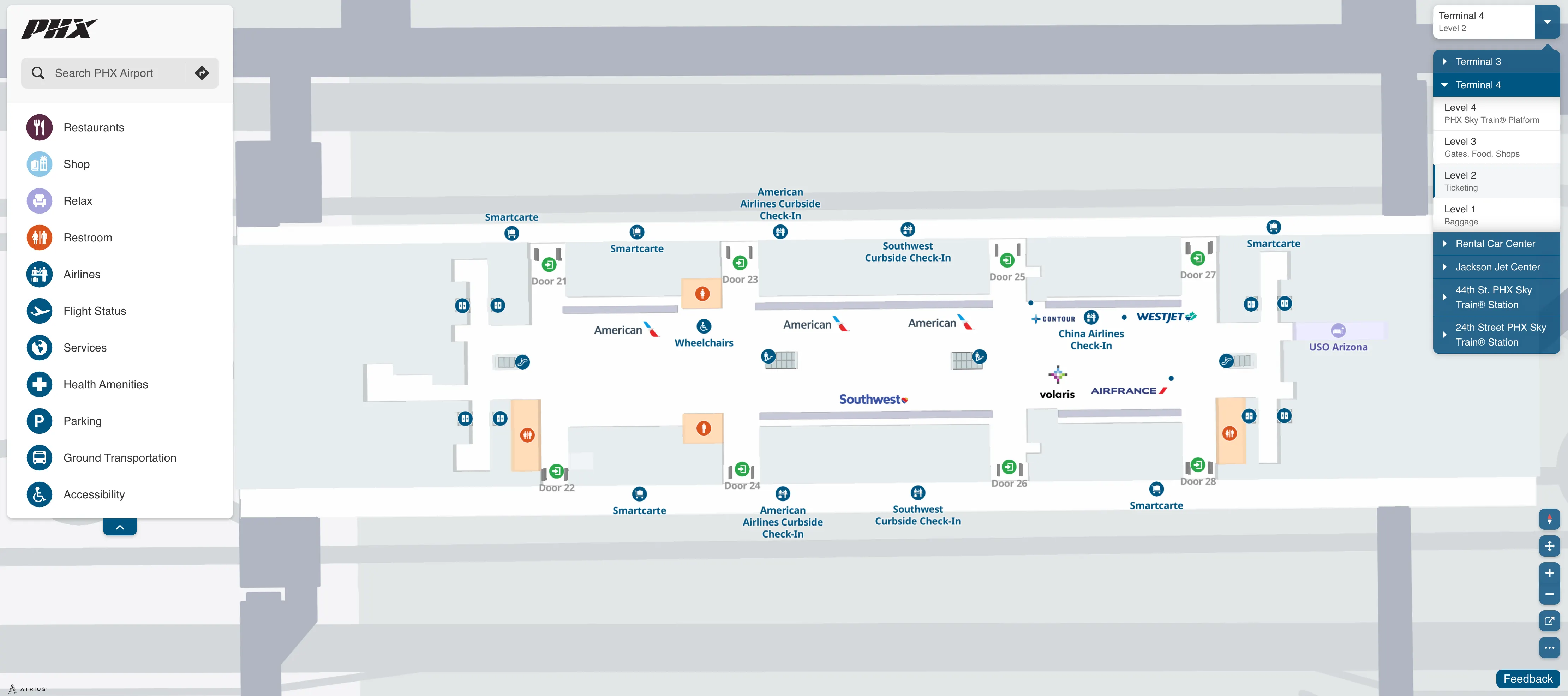 Phoenix Sky Harbor International Airport Terminal 4 Map (Most Up-To ...