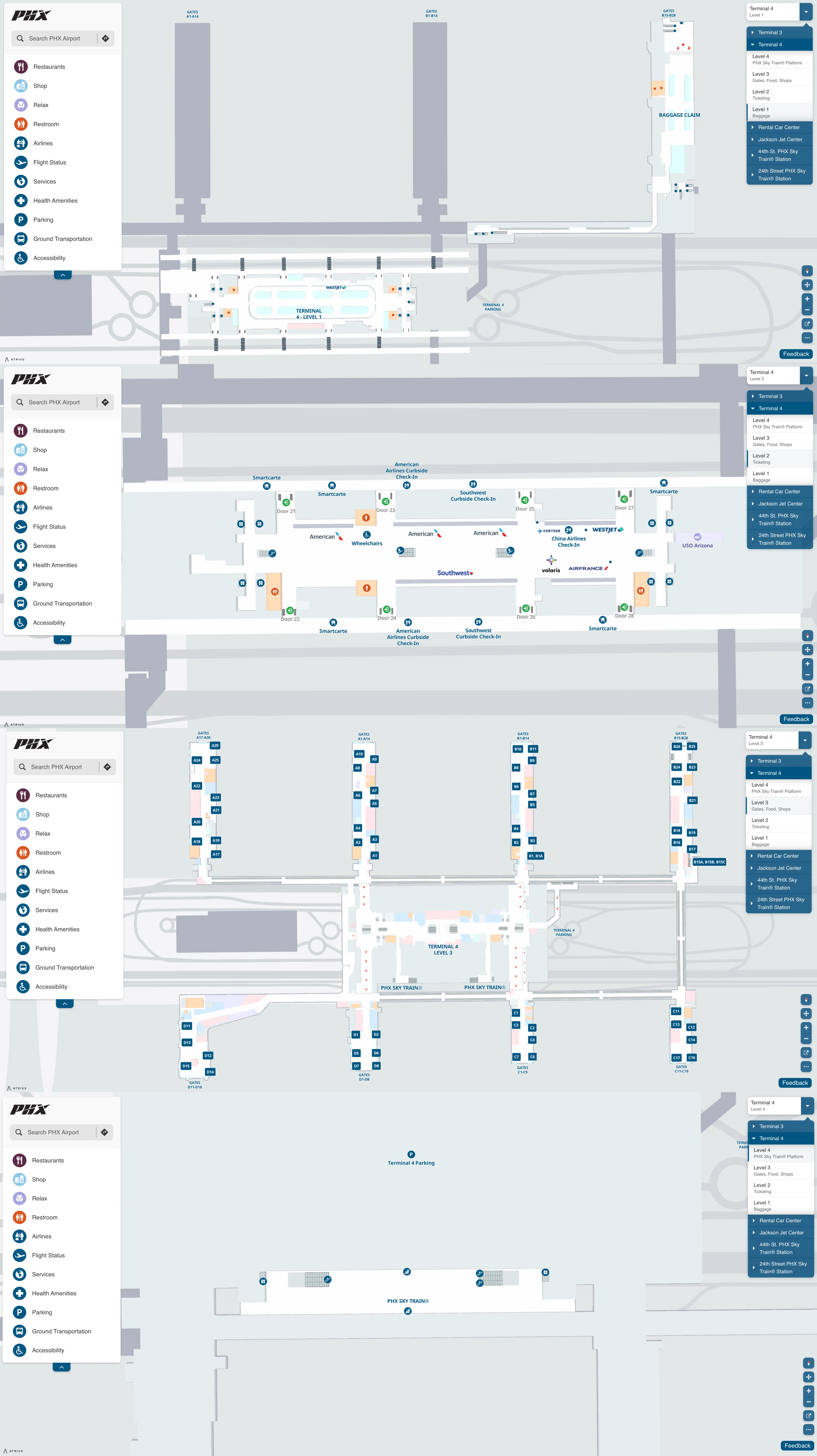 Phoenix Sky Harbor International Airport Terminal 4 Map (Most Up-To ...