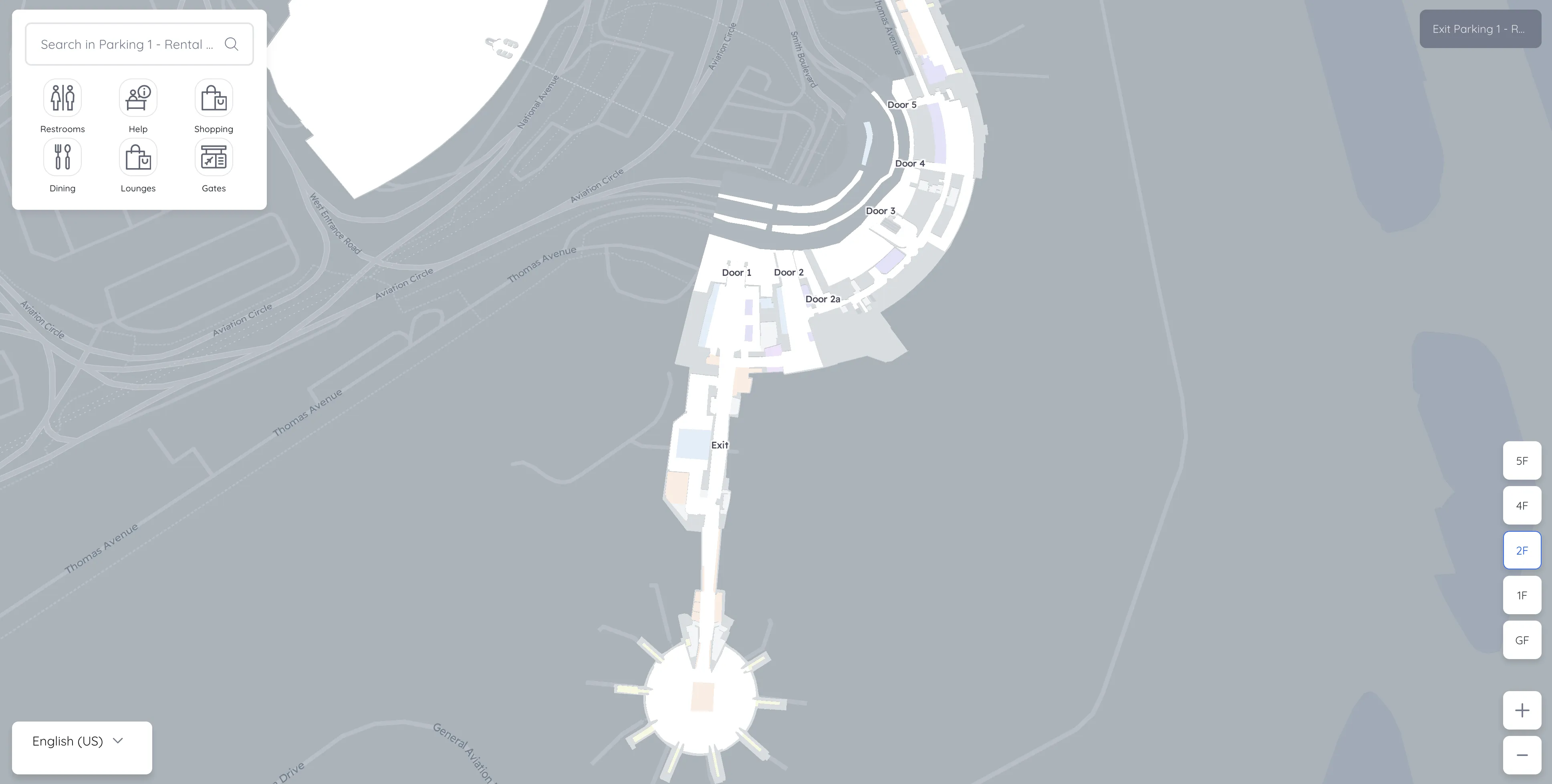 Ronald Reagan Washington National Airport Terminal 1 Map (Most Up-To ...