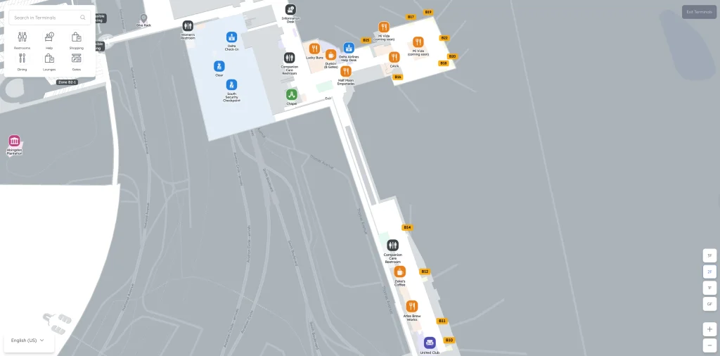 Ronald Reagan Washington National Airport Terminal 2 Map (Most Up-To ...