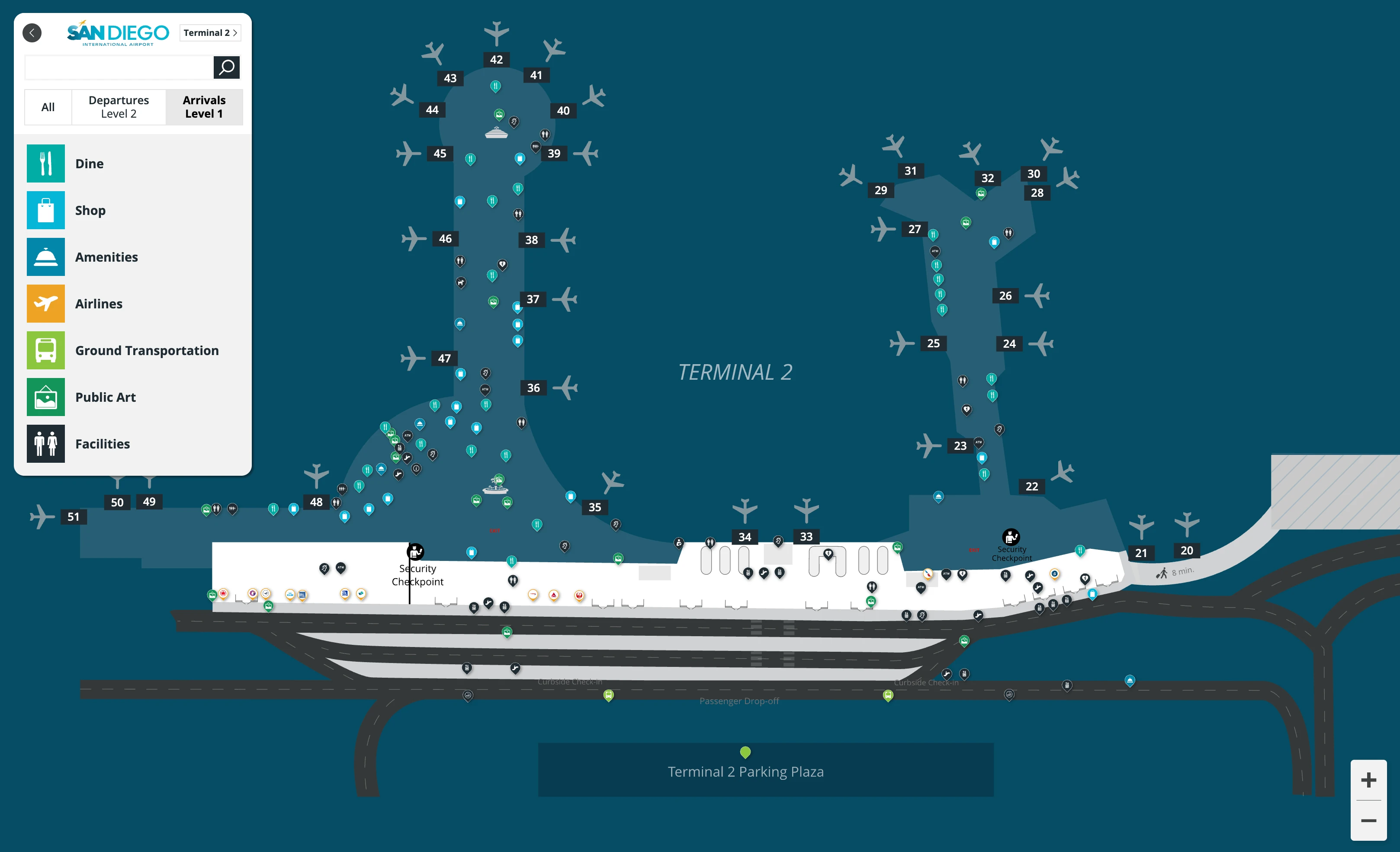 San Diego International Airport Terminal 2 Map (Most Up-To-Date) - All Maps