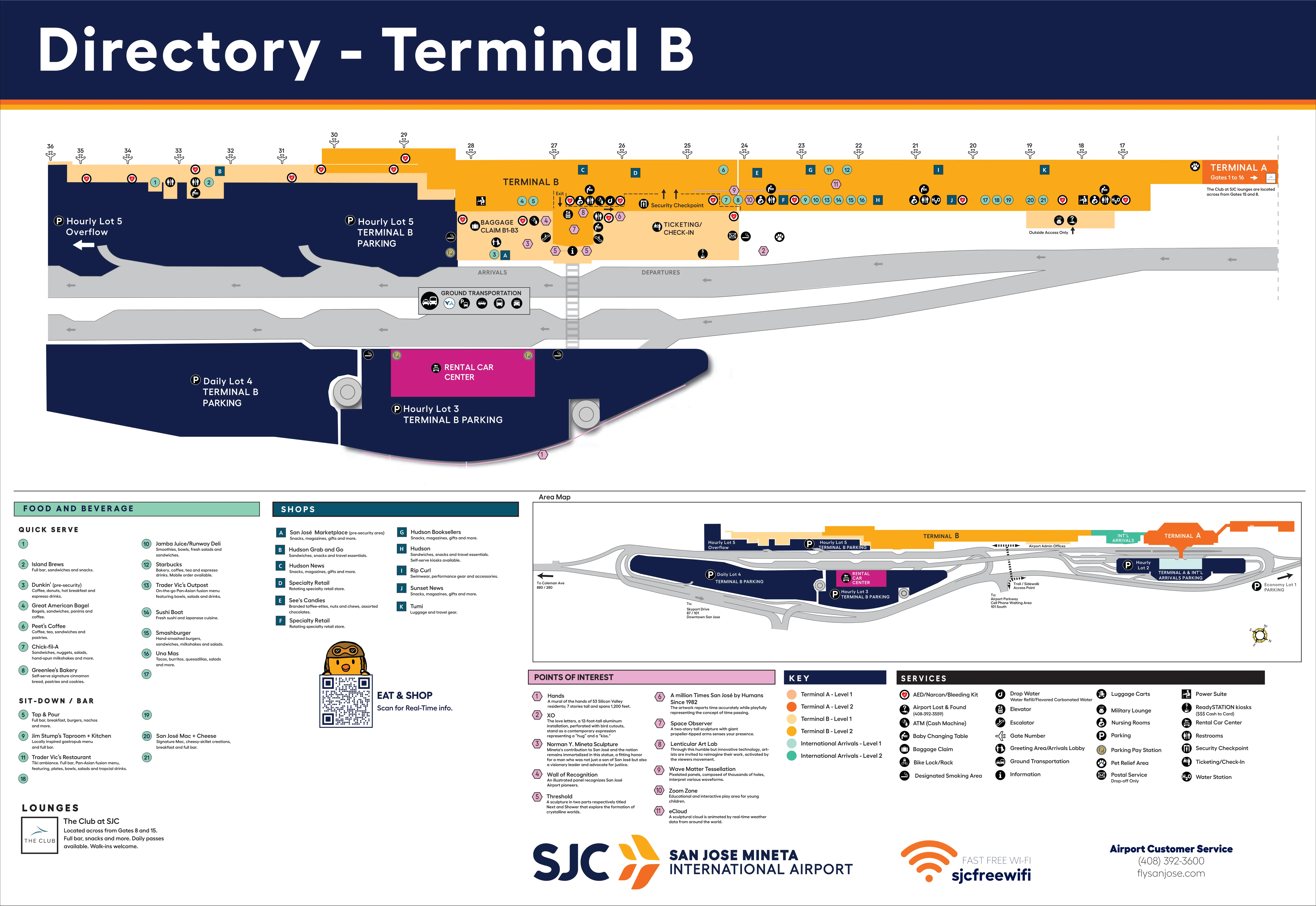 San Jose International Airport Terminal B Map (Most Up-To-Date) - All Maps
