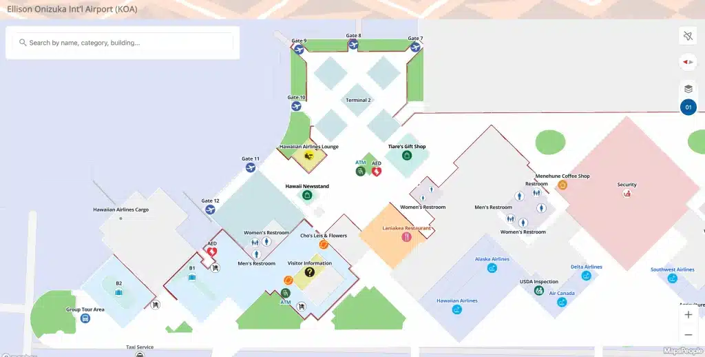 Ellison Onizuka Kona International Airport Terminal 2 Map (Most Up-To ...